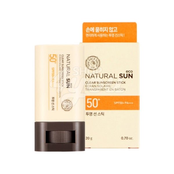 The Face Shop Natural Sun Eco Clear Sunscreen Stick 20g SPF50+ PA+++