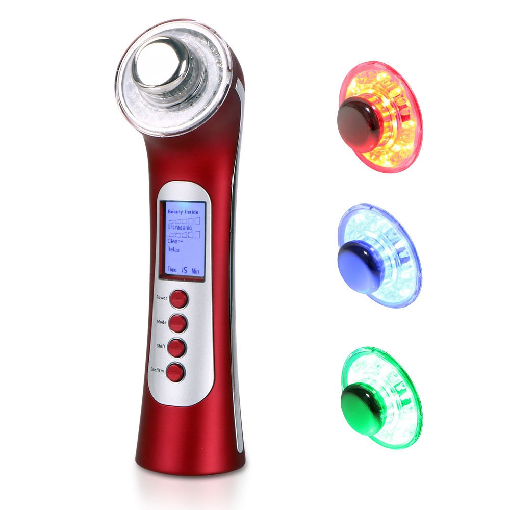 Handheld Facial Ultrasonic Massage LED Photon Facial Skin Rejuvenation ...