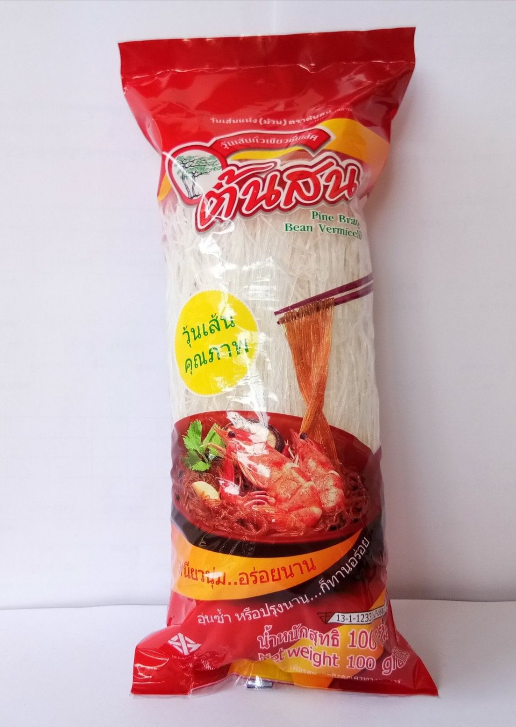 100 G. Thai Glass Noodle Bean Vermicelli With Mung Pine Tree Brand 100%