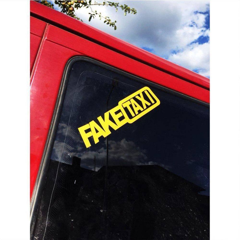 2x FAKE TAXI FakeTaxi Car Auto Van Vinyl Funny Sticker Decal Decoration ...