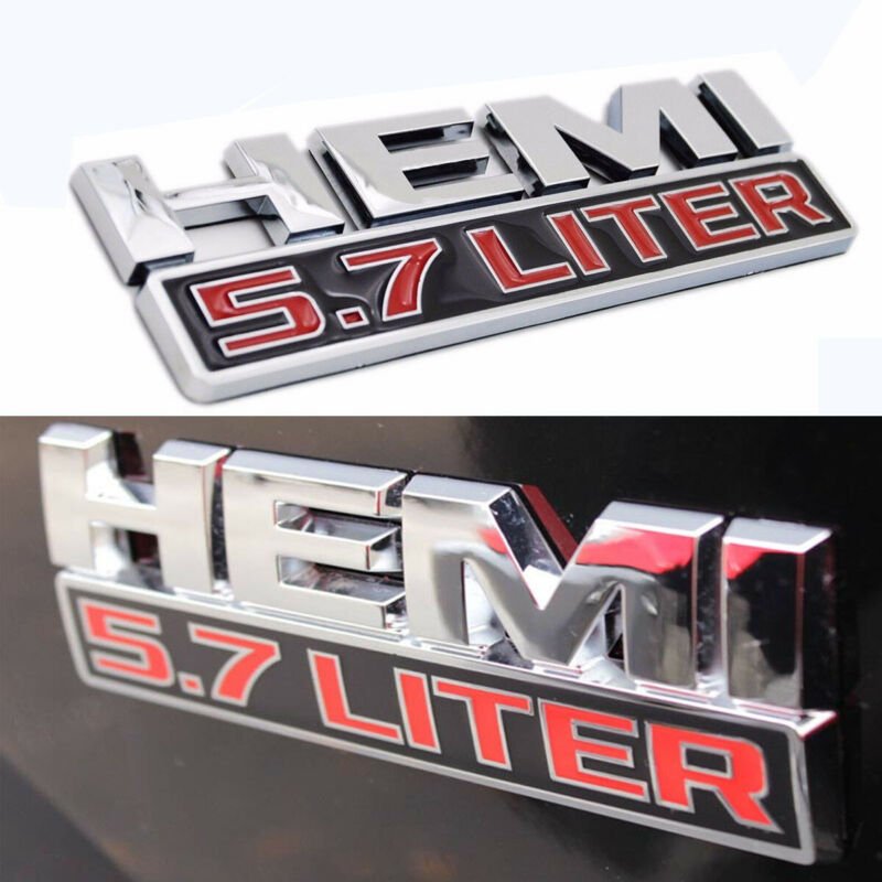 5.7 Liter HEMI Logo Emblem Nameplate Badge Decal Fit For Dodge Ram Jeep ...