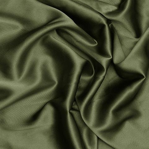 Silk Charmeuse Olive Green 100% Grade A Fabric 19MM PER YARD