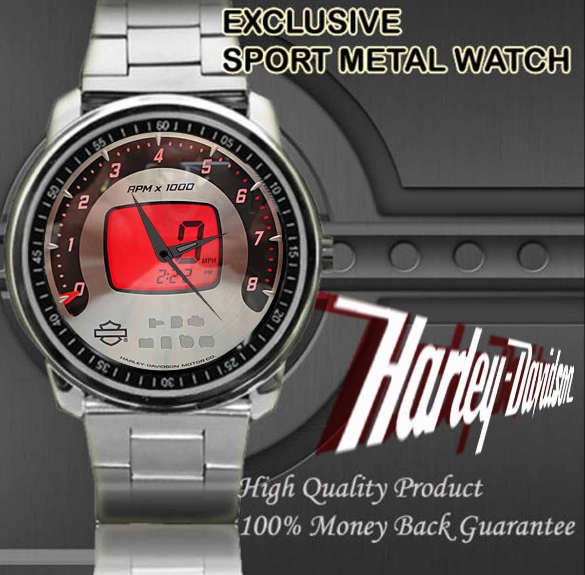4 New harley davidson speedometer logo sport metal watch men's ...