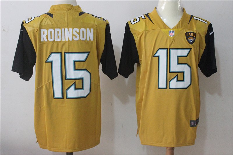 Allen Robinson #15 Men's Jaguars Gold Color Rush Limited Player Jersey