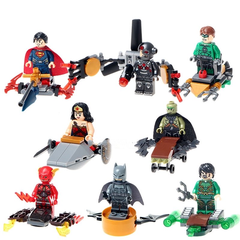 Batman Wonderwoman Flash Superman Justice League 8 pcs Lego Minifigure ...