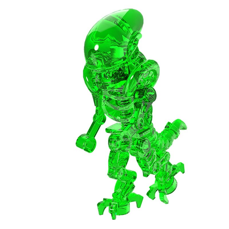 Skeleton Skull Alien One-Eyed Green Crystal Lego Minifigure Toys Set