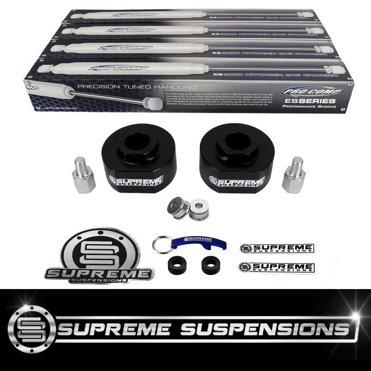 99-15 Ford F250 Super Duty 1.5" Blk Front Lift Level Kit w/ Shocks PRO 4X2