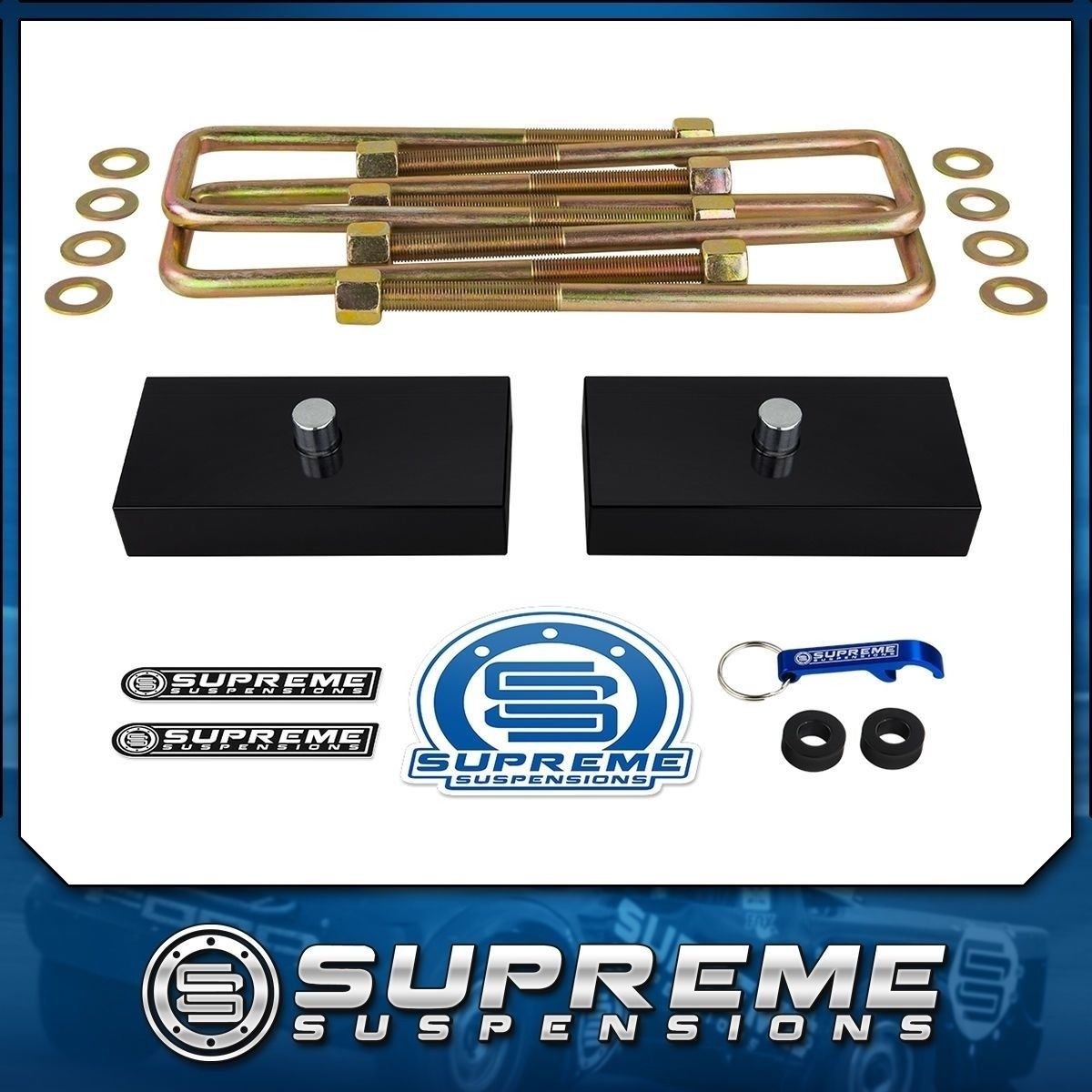 Chevy GMC Silverado Sierra 1500 HD 01-10 Billet 1" Inch Rear Blocks ...