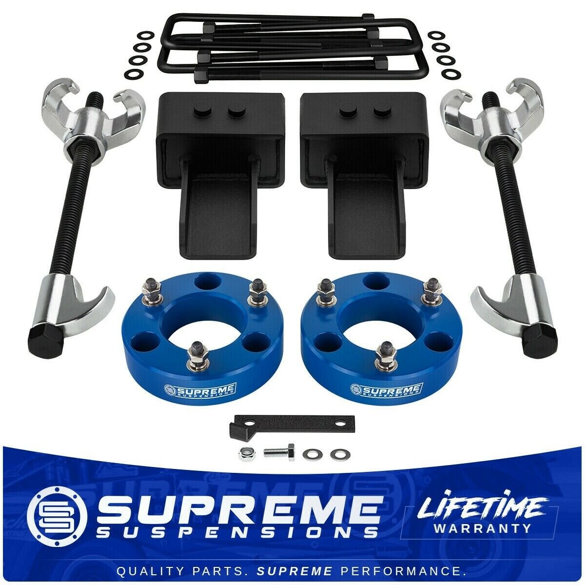 3" Lift Kit Single Weld Blocks Built-In Bump Stop Plates For 04-20 FORD ...