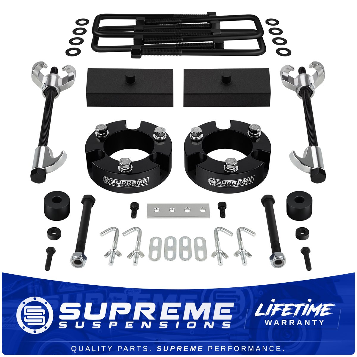 3" Front Spacers 1" Rear Blocks Leveling Lift Kit + Compressor Tool For ...