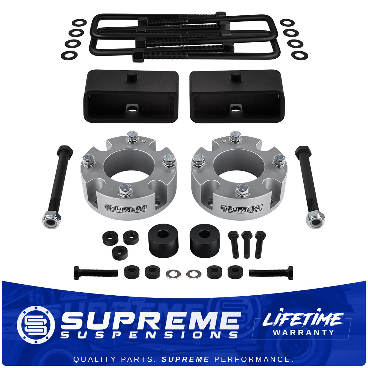 3" Front + 2" Rear Lift Kit Silver + Diff Drop + Carrier Drop For 07-21 ...