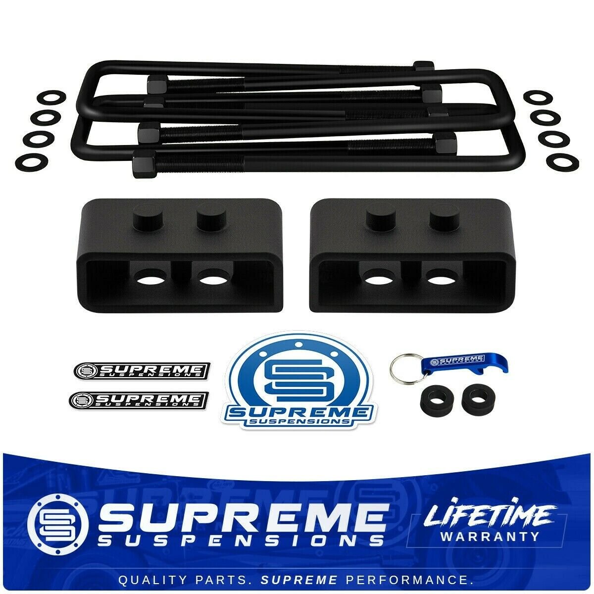 04-19 Ford F150 2" Rear STEEL Lift Blocks Kit 4X2 4X4 Supreme PRO