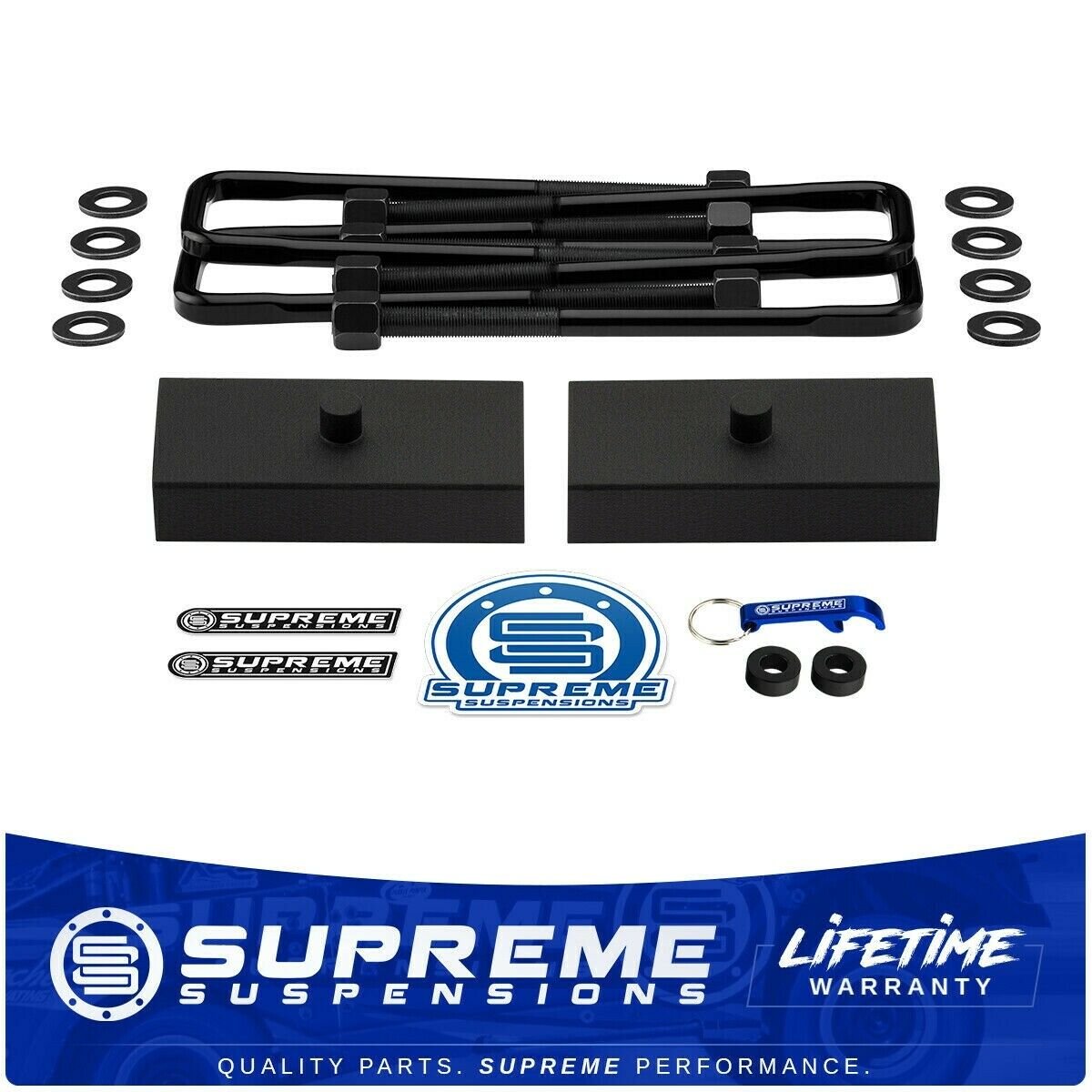 Chevy GMC Silverado Sierra 1500 HD 01-10 1" Inch Rear Blocks Lift Kit Blk