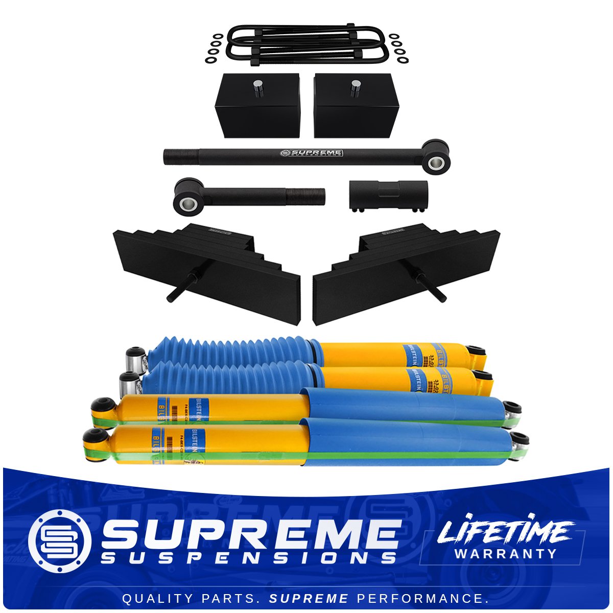 99-04 Ford F250 F350 3.5" + 3" Full Lift + Adj Track Bar Kit + Bilstein ...