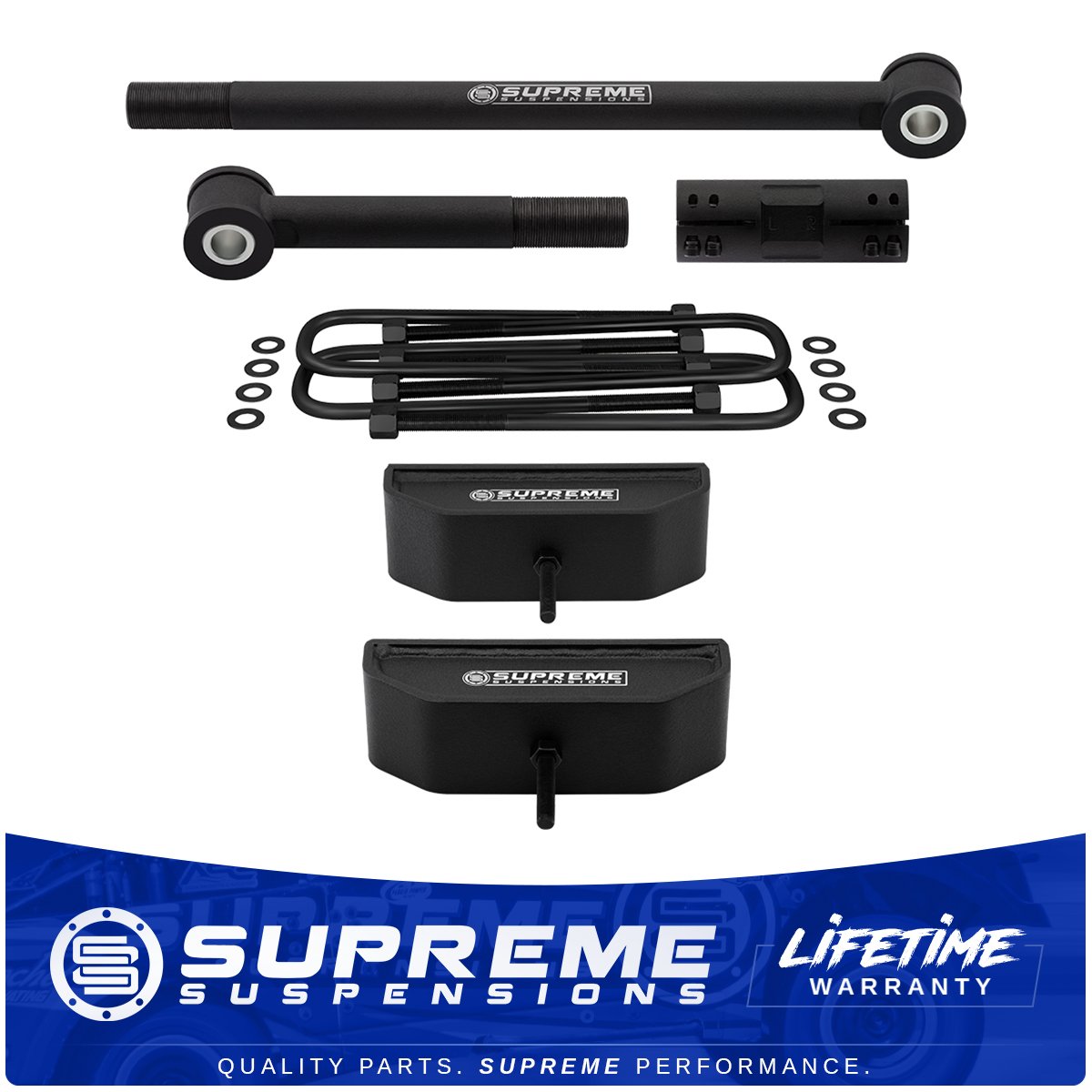 2000-2004 Ford Excursion 2.5" Lift Leveling Kit +Adj. Track Bar Combo 4WD