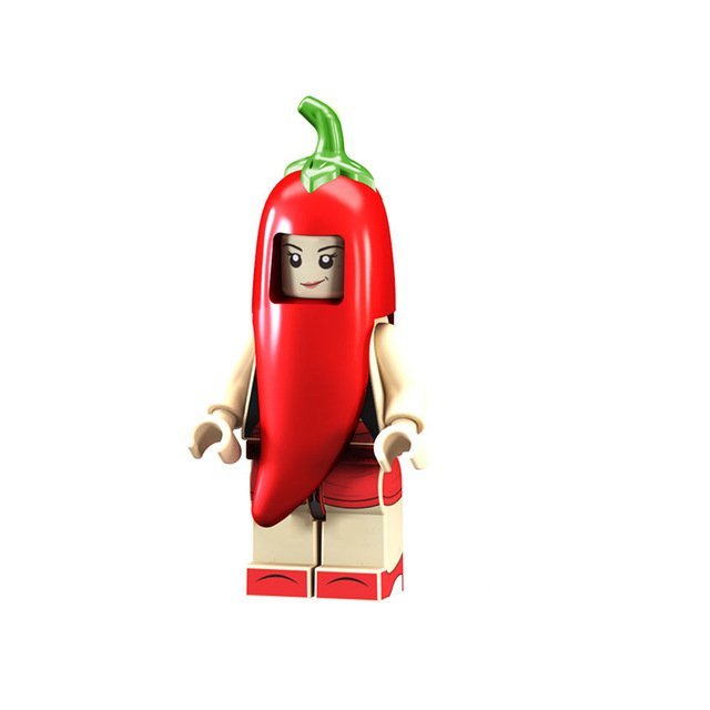 Girl With Red Pepper Costume Custom Lego Block Toys