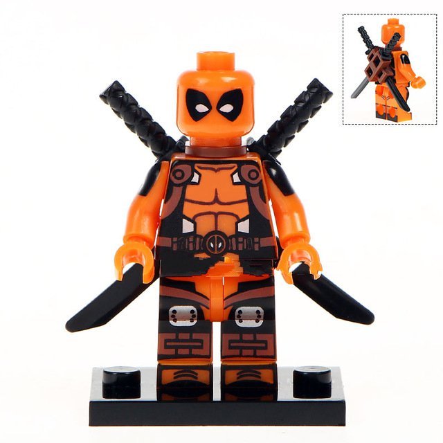 Orange Deadpool Custom Superheroes Lego Block Toys