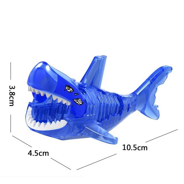 Transparent Blue Shark Minitoys Animal Theme Superheroes Minifigure ...