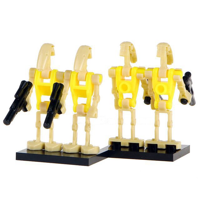 4pcs Yellow Battle Droid Lego Star Wars Minifigure Block Toys