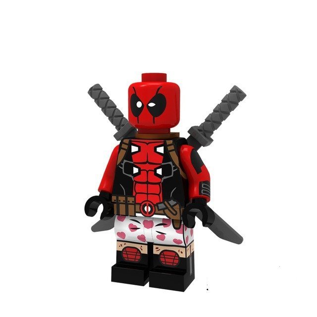 Deadpool With Polka Dot Love Pants Lego Superheroes Minifigure Block Toys