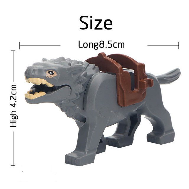 Grey Wolf Medieval Knight Lego Lord Of The Rings Minifigure Block Toys