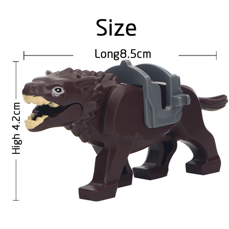 Brown Wolf Medieval Knight Lego Lord Of The Rings Minifigure Block Toys