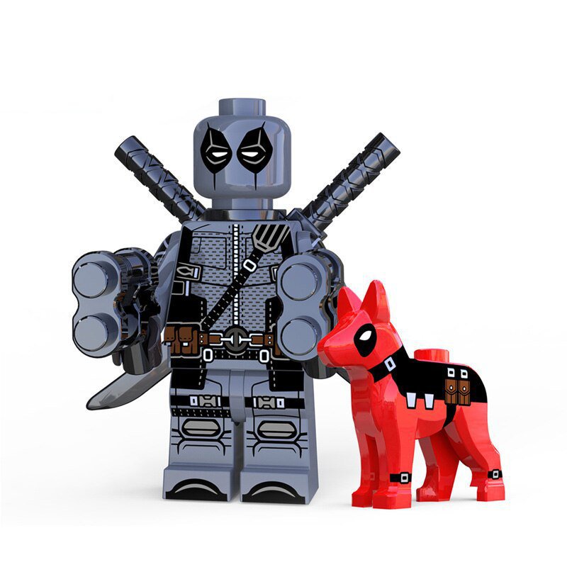 Grey Deadpool Lego Superheroes Minifigure Block Toys