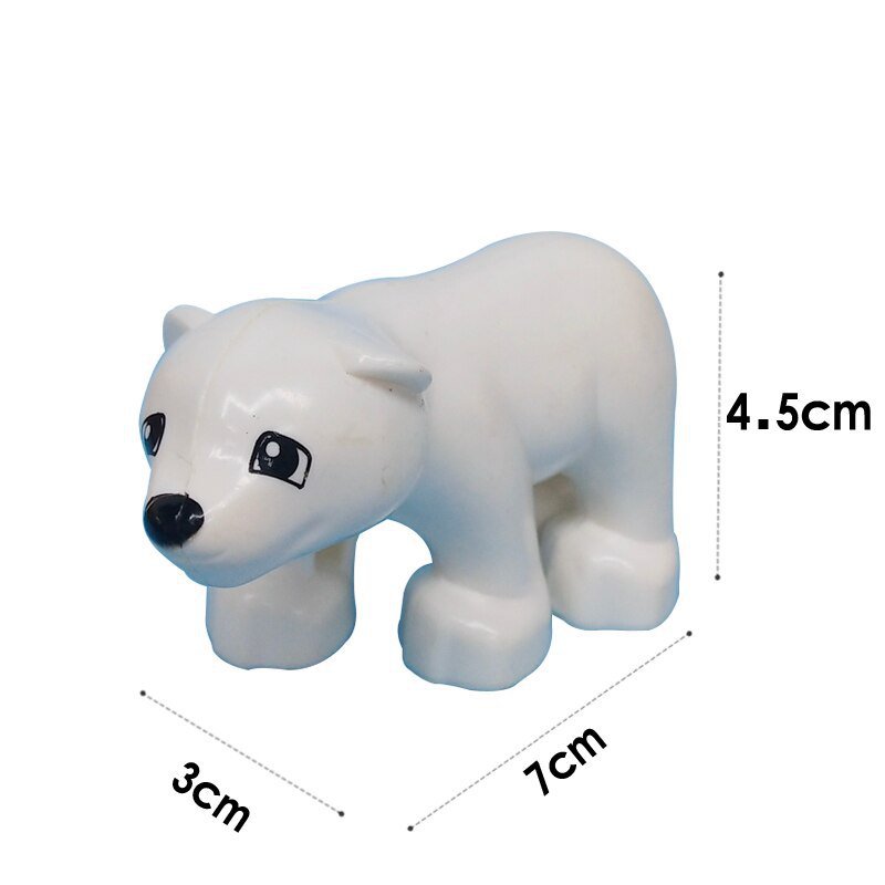 Little Polar Bear Animal Model Figure Lego Minifigure Block Toys