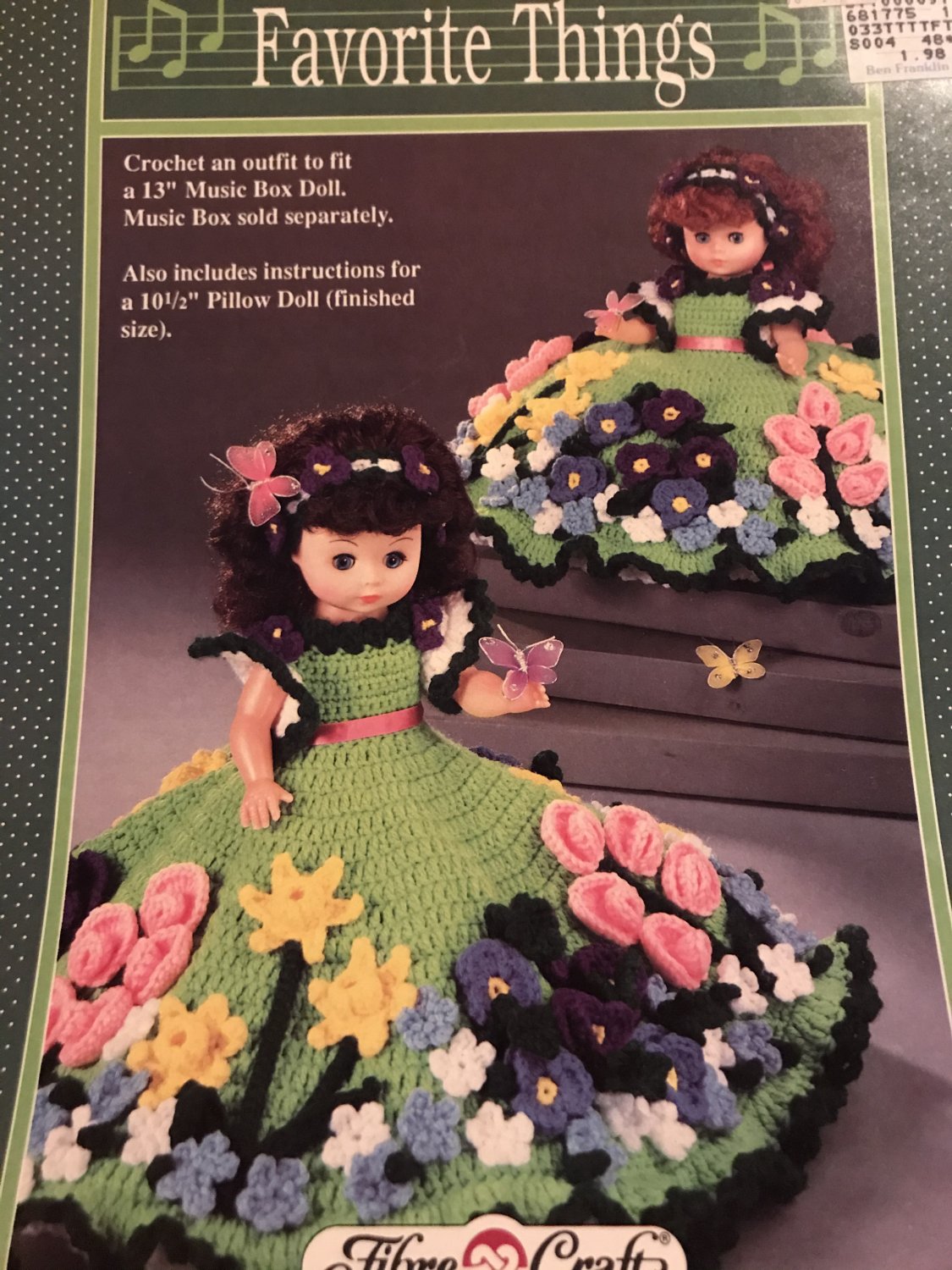 Favorite Things Music Box Doll, or Bed Doll Crochet Pattern Fibre Craft ...