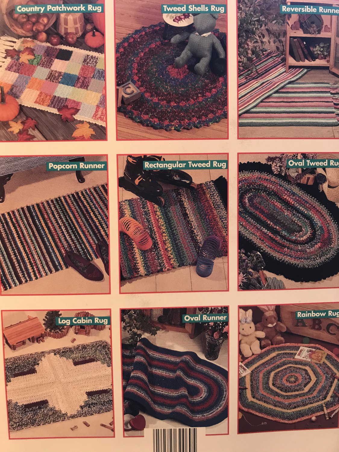 Scrap Yarn Rugs Crochet Pattern 101039 House of White Birches 10 Designs