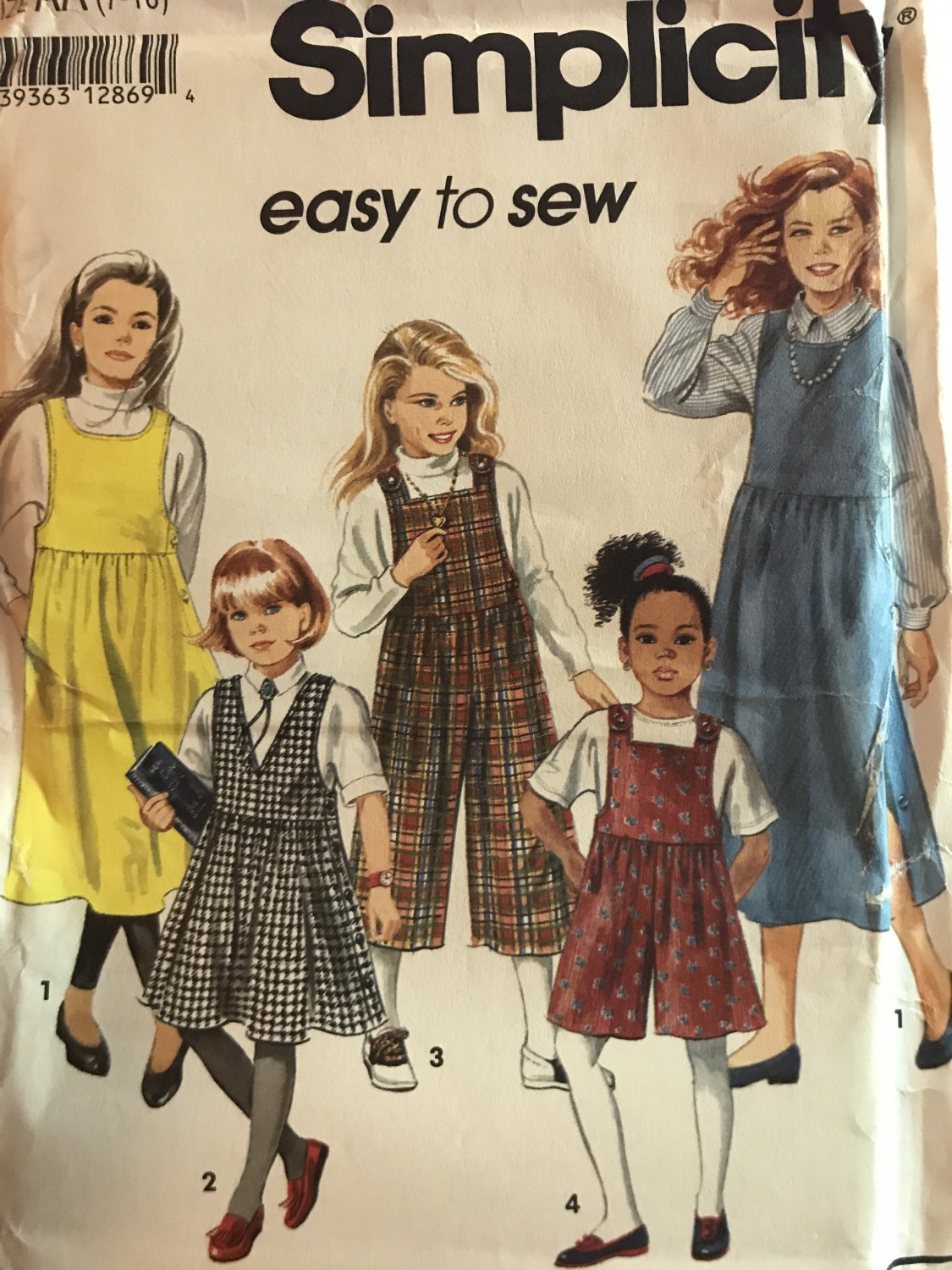 Simplicity 7953 Girls' Jumpers in two lengths w/ bodice + skirt ...
