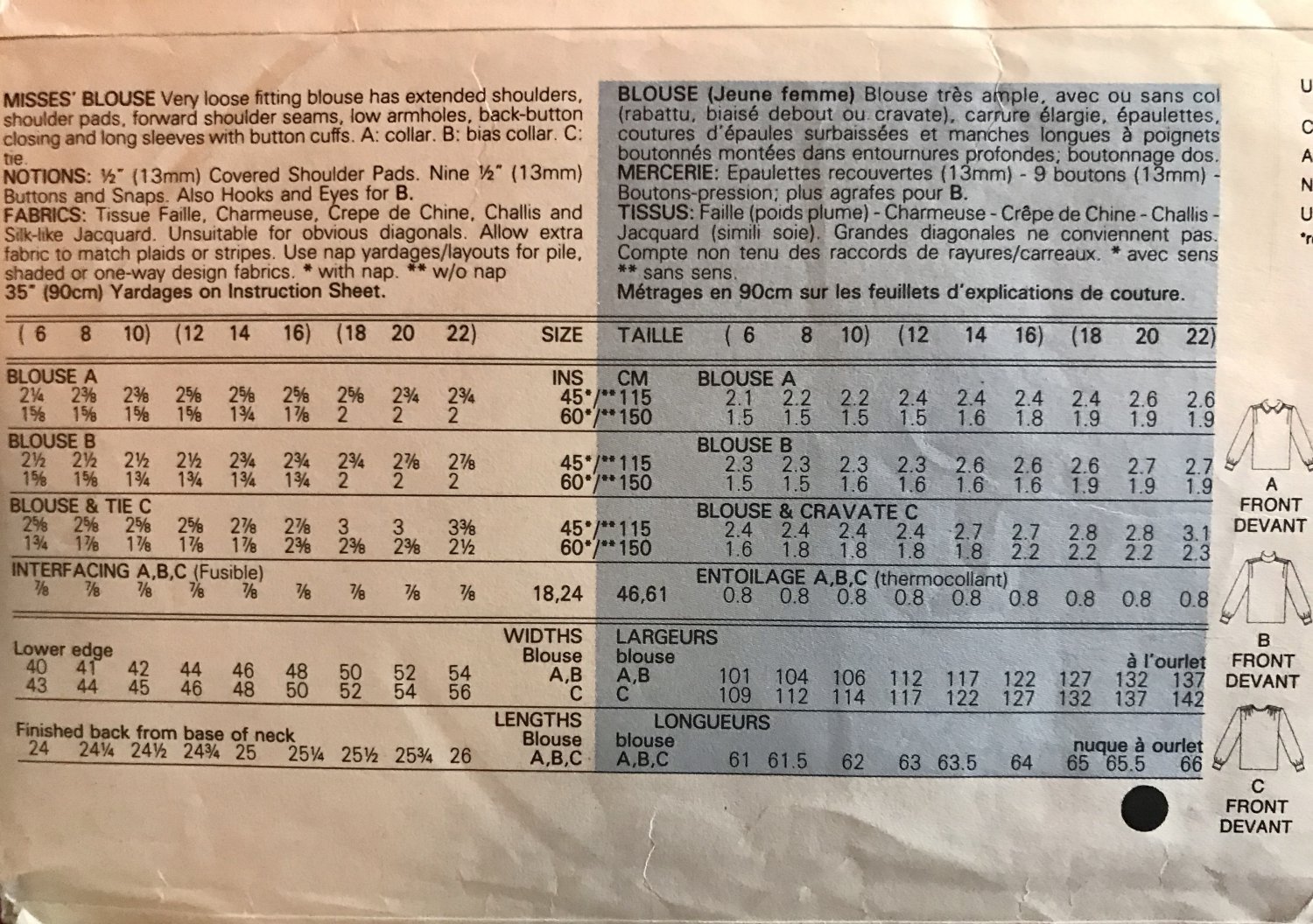 Butterick 5757 The Family Circle Collection Misses' Blouse Sewing ...