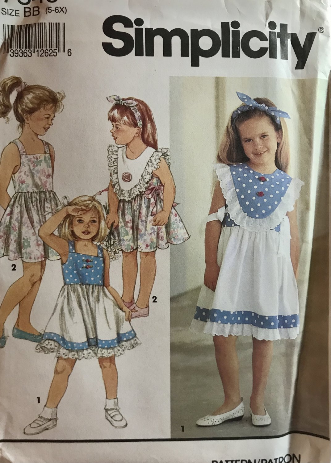 Simplicity 7849 Child's Dress with Detachable Collar and Headband ...