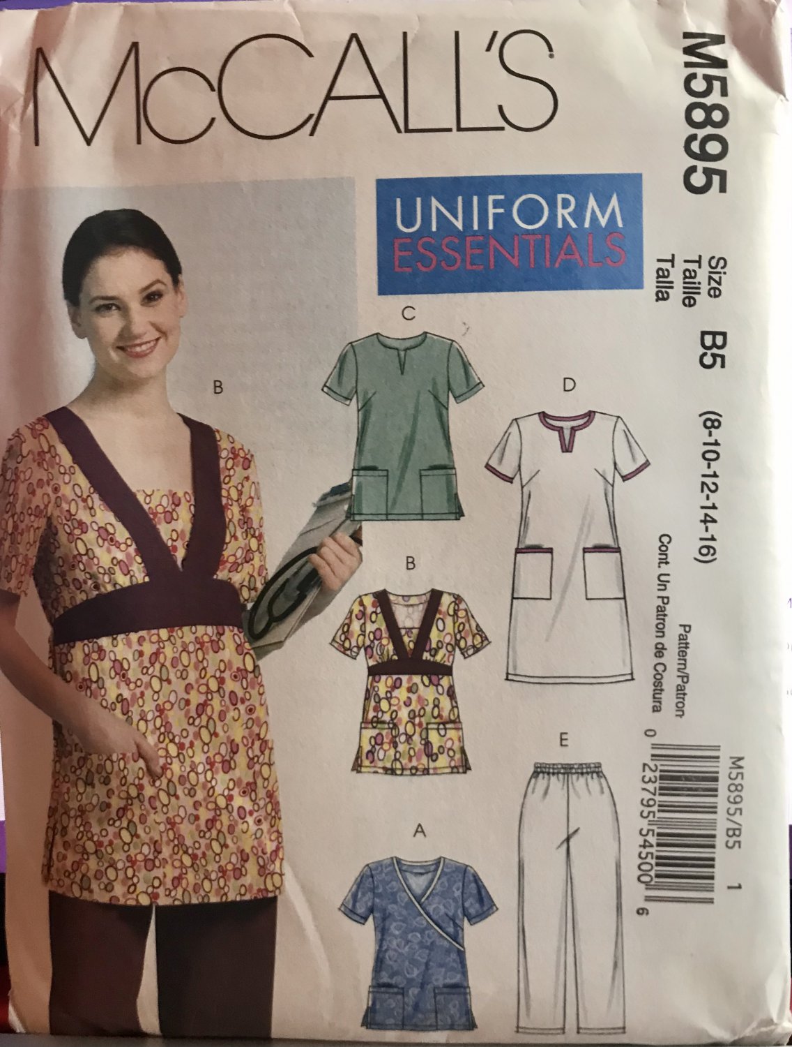 McCall's 5895 Uniform Essentials Sewing Pattern Size 8 - 16 Medical ...