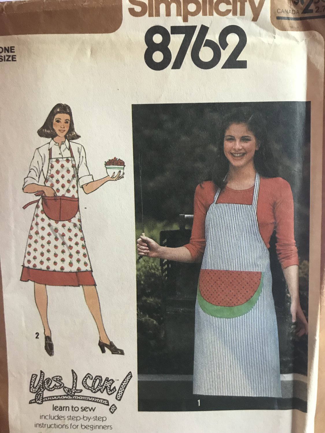 Simplicity 8762 Bib Apron Learn to Sew Sewing pattern One Size