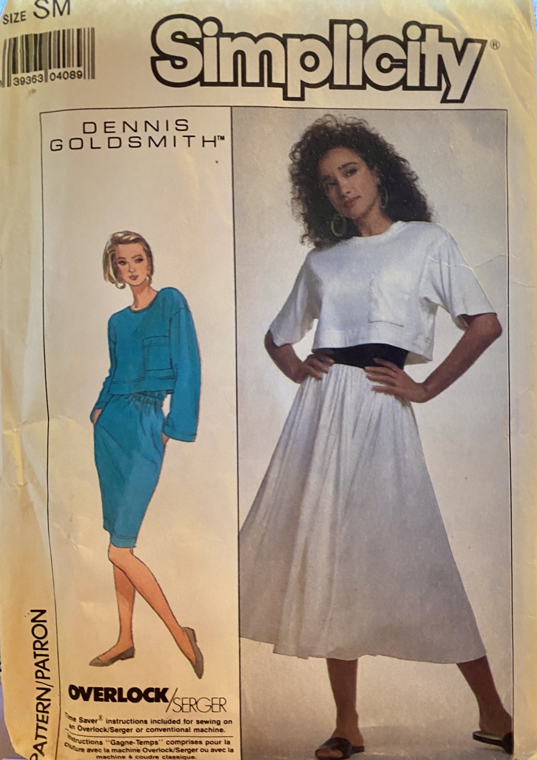 Simplicity 8573 Dennis Goldsmith 1980s High Waist Skirt Midriff Crop ...