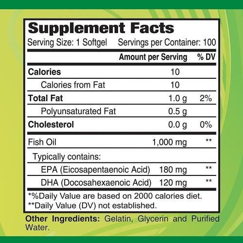 Alfa Vitamins ,Omega 3 Fish Oil 1000 mg - 100 softgels ( 2 bottles, 200 ...