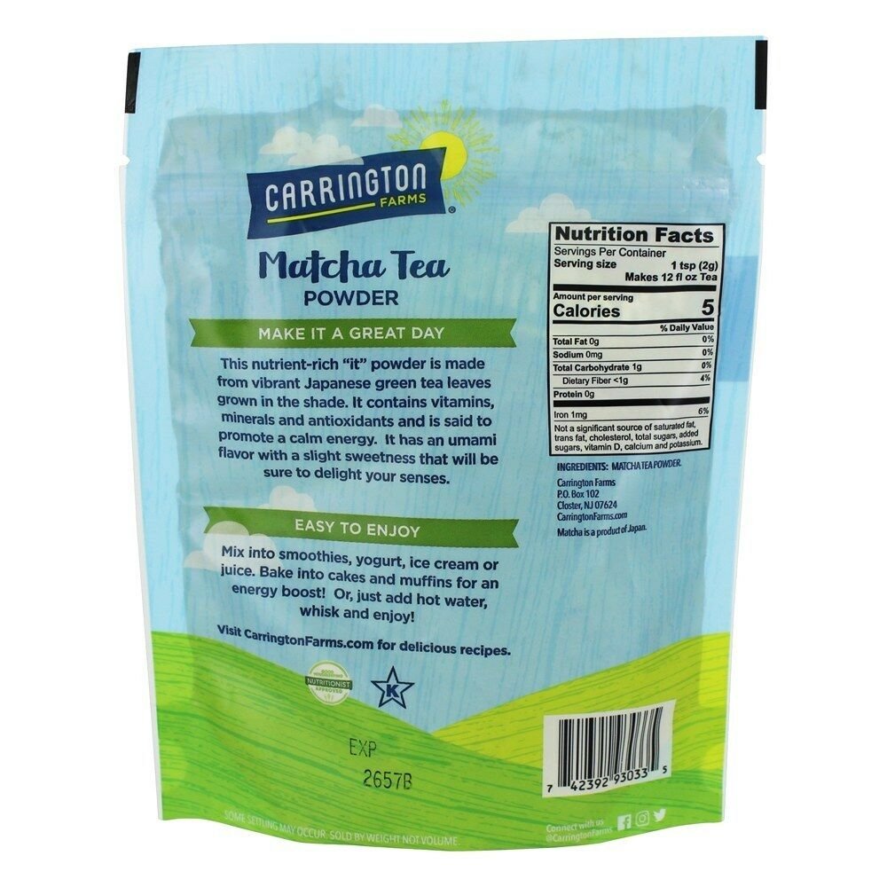 Carrington Farms Cf Matcha Green Tea Powder (2 packs)