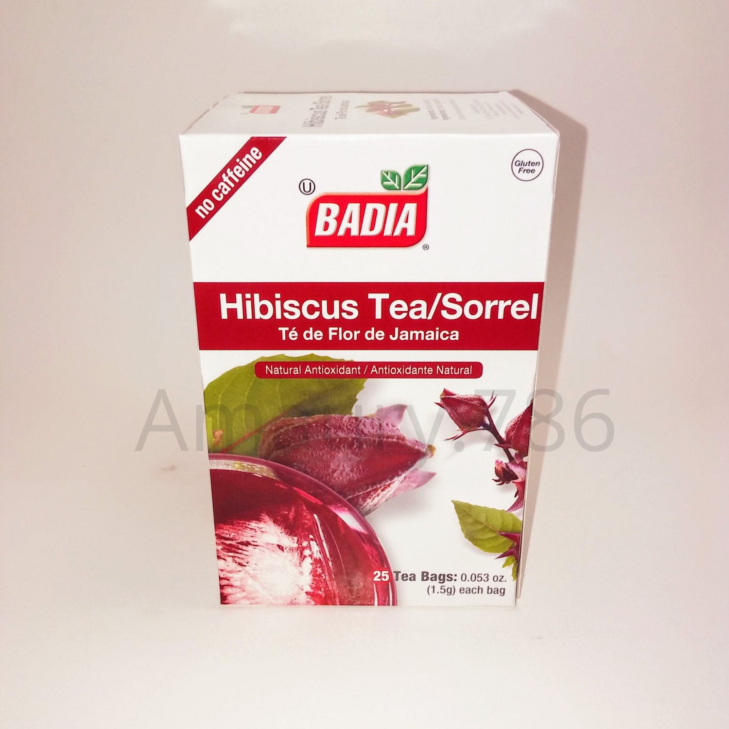 Badia Decaffeinated Hibiscus Tea Bags, 25 count (4 packs , 100 Tea bags)