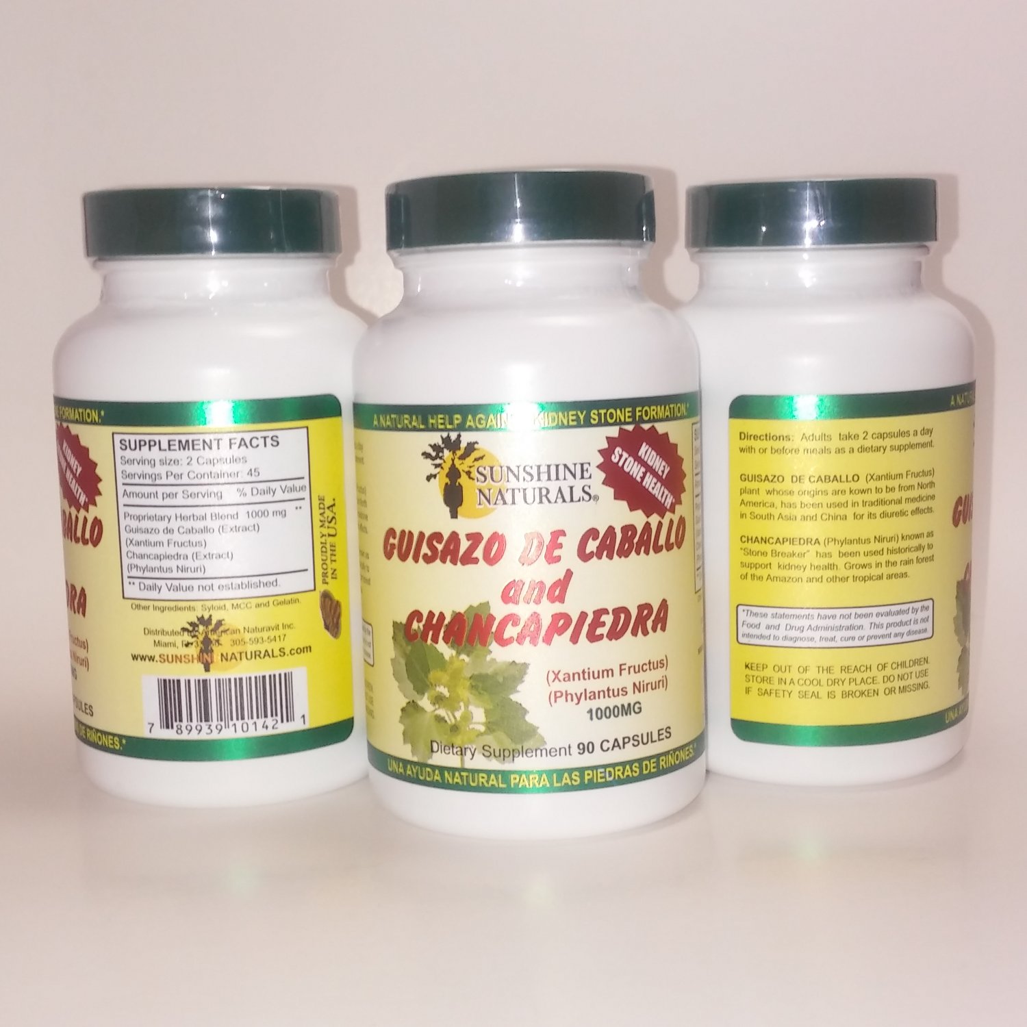 Sunshine Naturals Guisazo de Caballo and Chancapiedra Extract Dietary ...