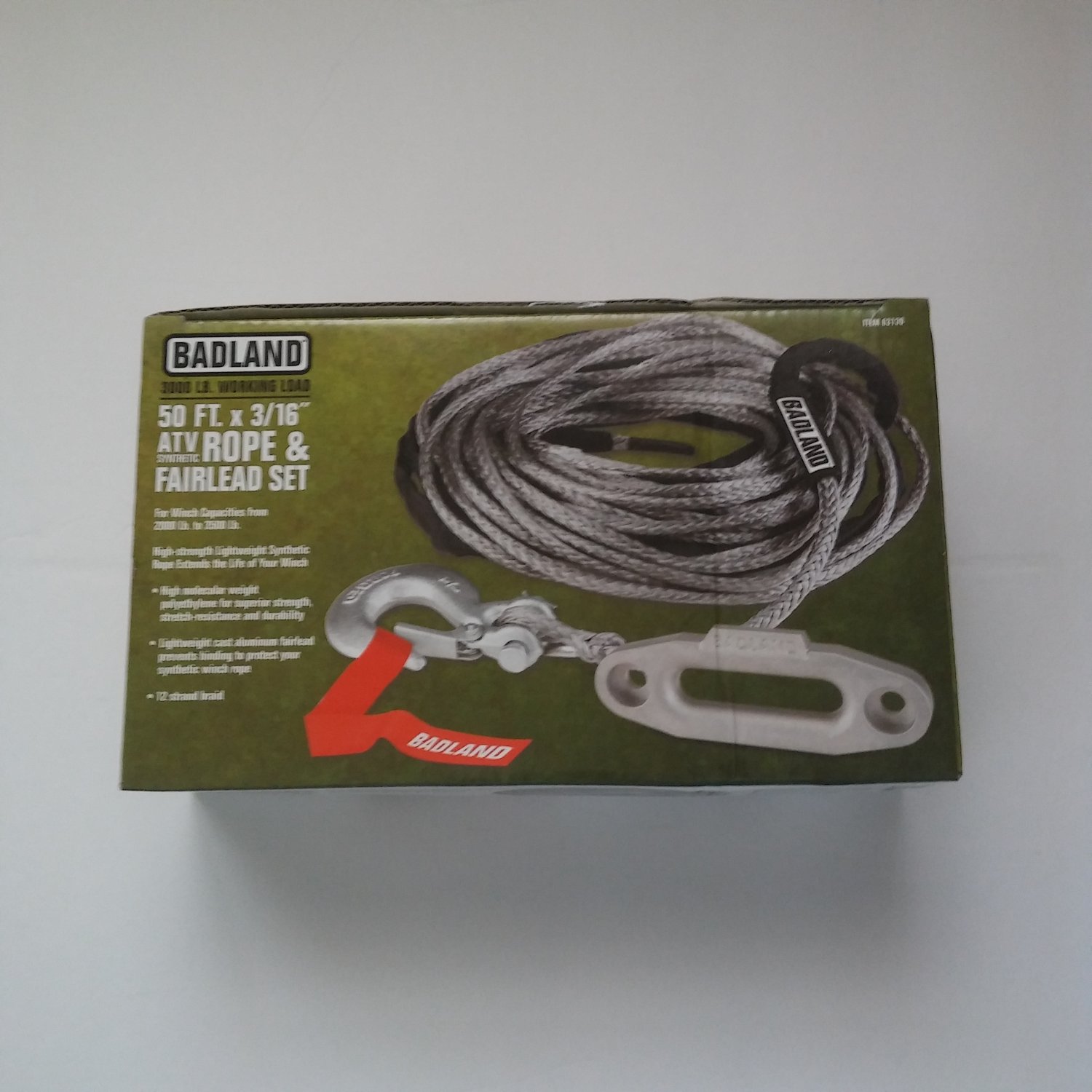 Badland ATV/UTV Synthetic Rope & Fairlead Kit Replace Superior Strength ...