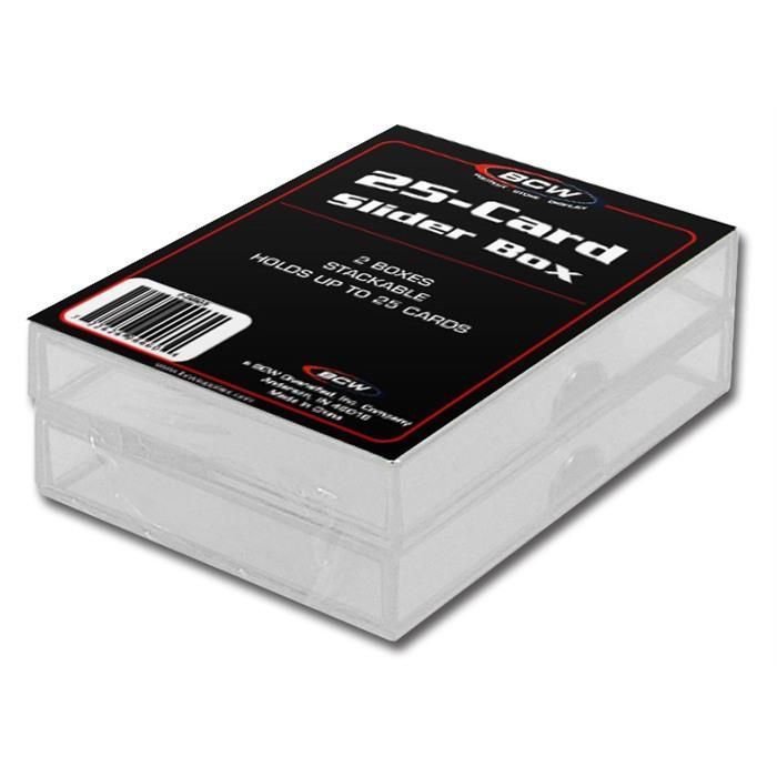 (1 case of 100 boxes) BCW PIECE SLIDER BOXES - 25 COUNT
