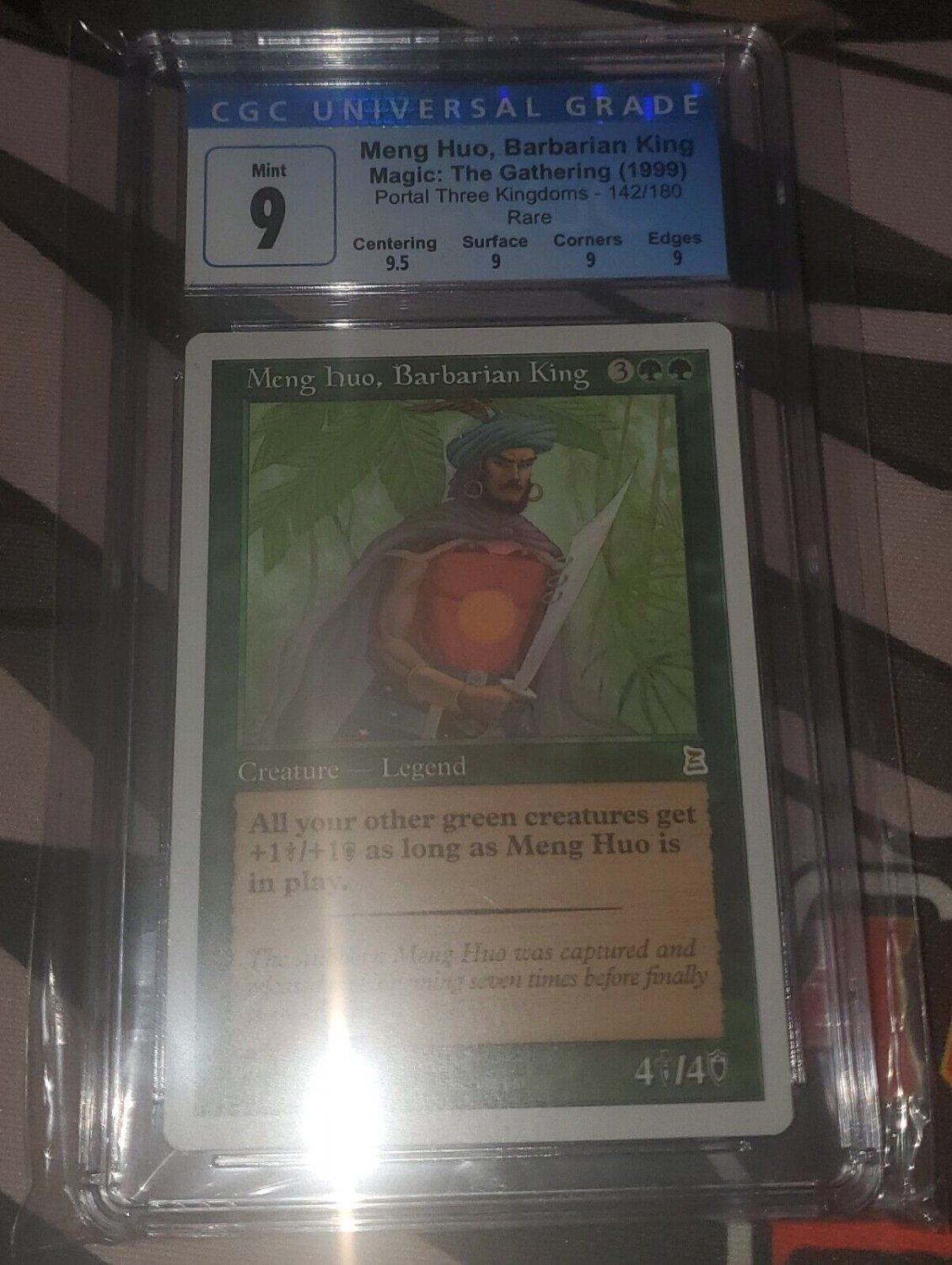 1X MTG Meng Huo, Barbarian King CGC Graded (Portal Three Kingdoms)