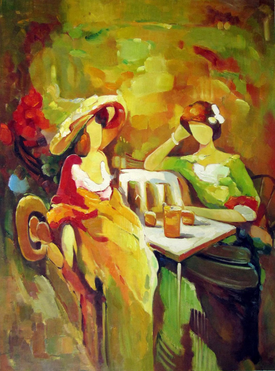 Afternoon tea 36x48 in. Oil Painting Canvas Art Wall Decor modern01D