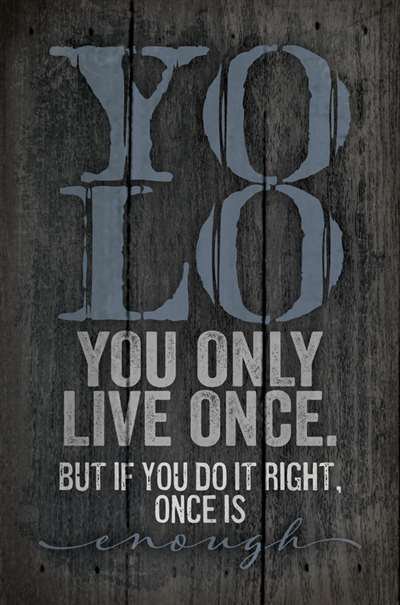 You Only Live Once Plaque Sign Pallet Wood Art Home Wall Decor