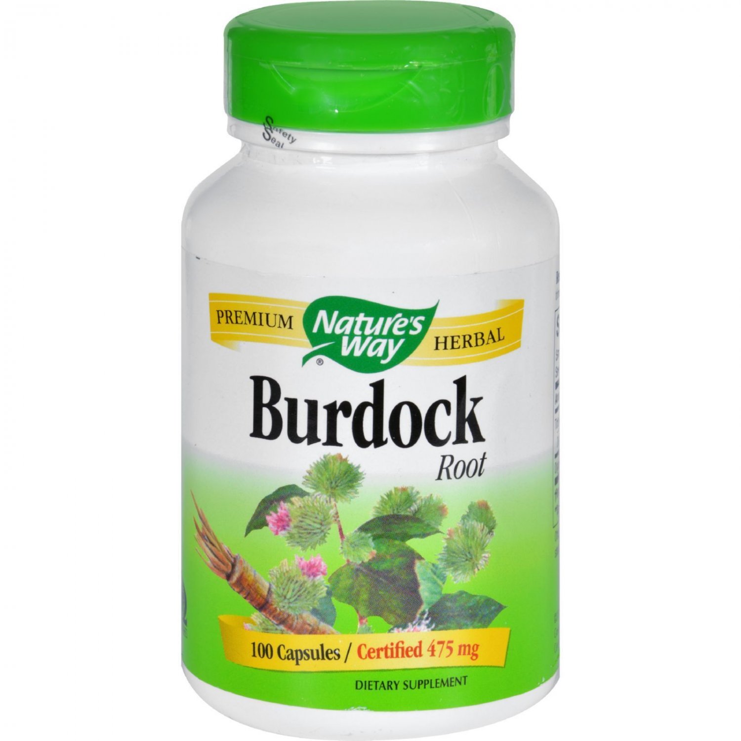 Nature's Way Burdock Root 475mg 100 Capsules Dietary Supplements