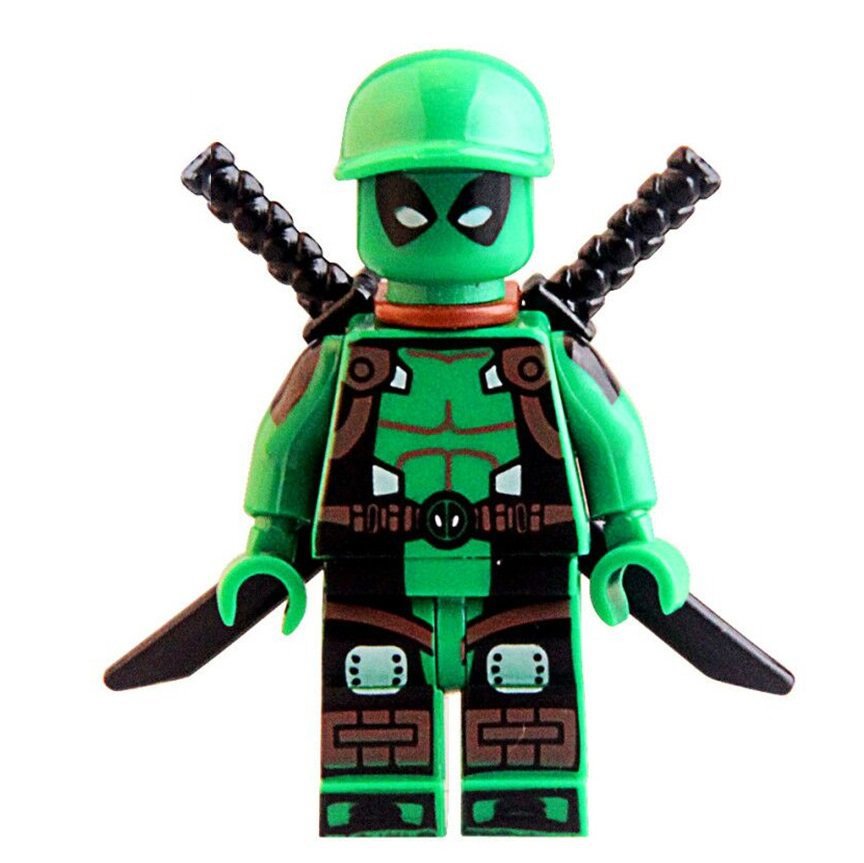 Minifigure Deadpool Green Color Marvel Super Heroes Building Lego ...