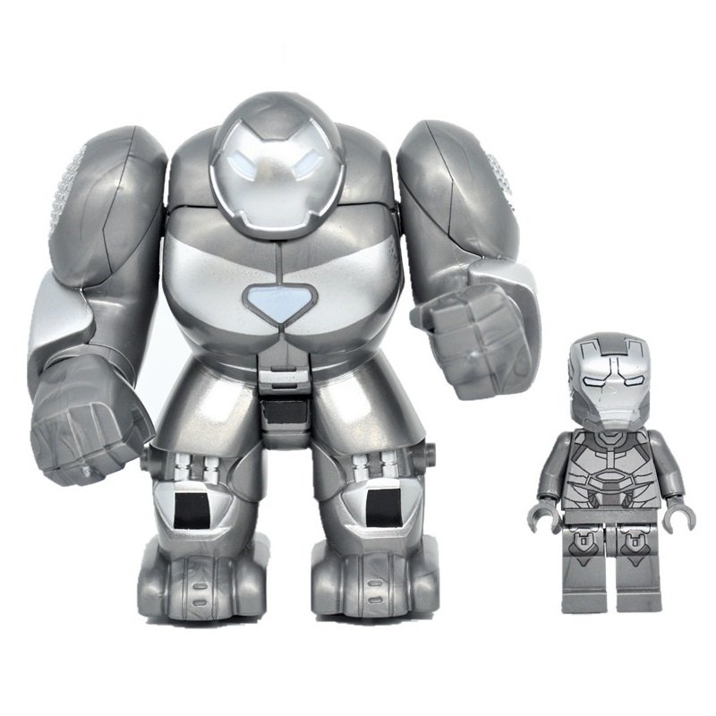2pcs Big Minifigure Gray Hulkbuster with Iron Man Avengers Marvel Super ...