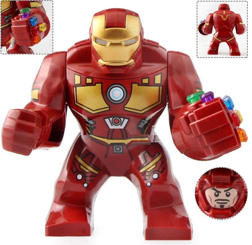 Big Minifigure Iron Man with Red Infinity Gauntlet Avengers Marvel ...