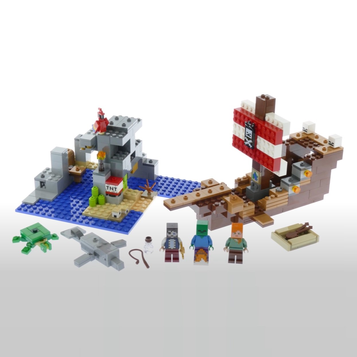 The Pirate Ship Adventure Minecraft Building Blocks Compatible 21152 ...
